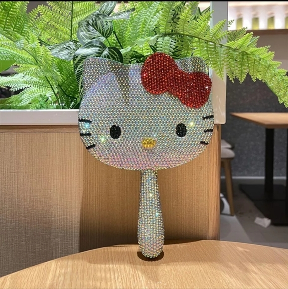 Hello Kitty | Makeup | Large Bedazzled Hello Kitty Hand Mirror | Poshmark